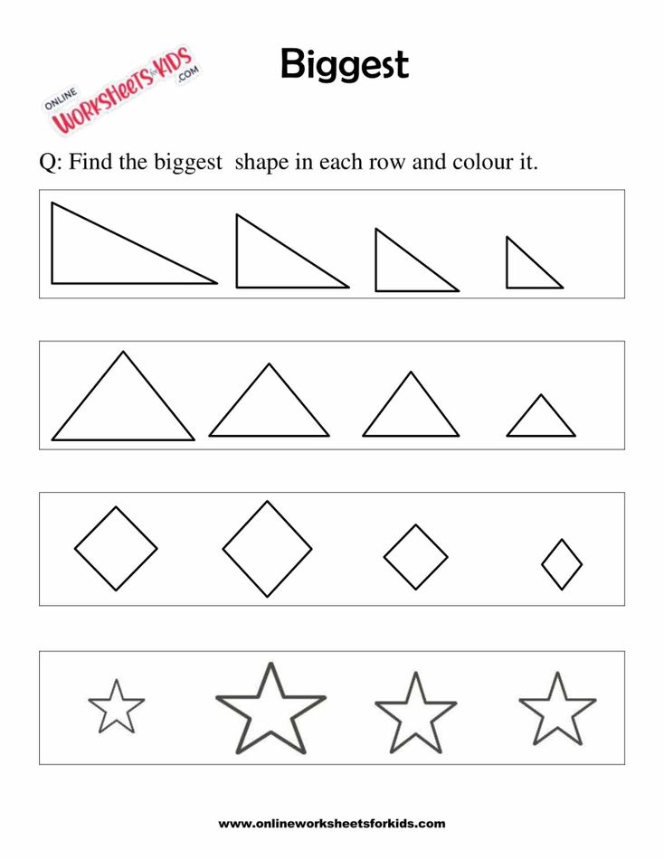 Color The Biggest Or Smallest Shape 3