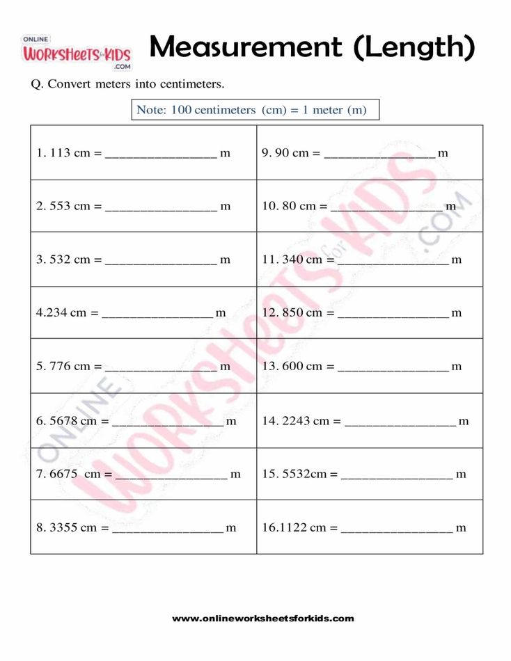 Measurement length Worksheets for Kids 06