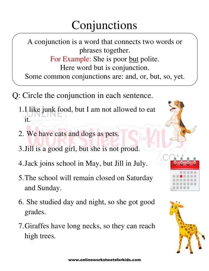 Conjunction Worksheets 1st Grade 3